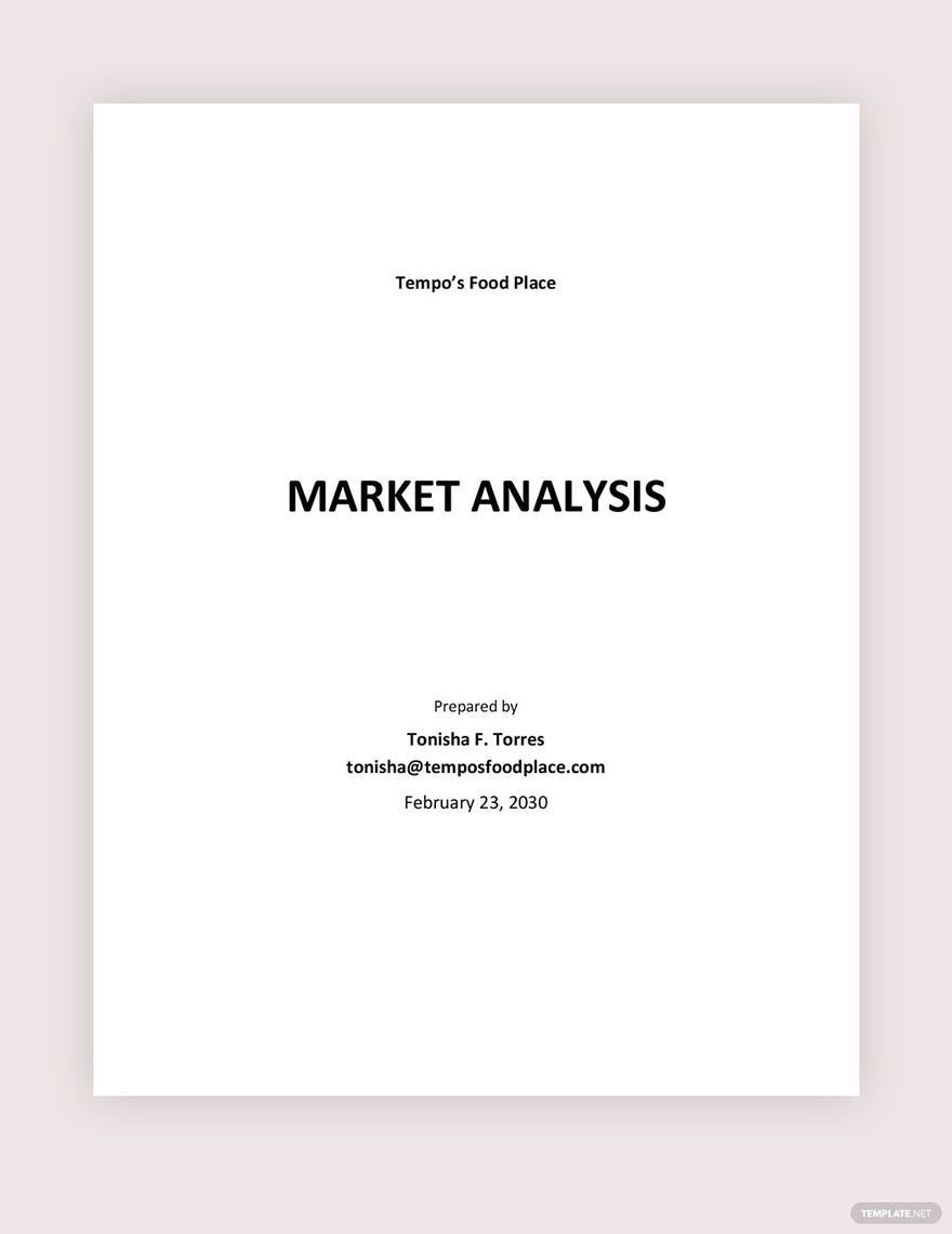 Sample Market Analysis Template Download In Word Google Docs 