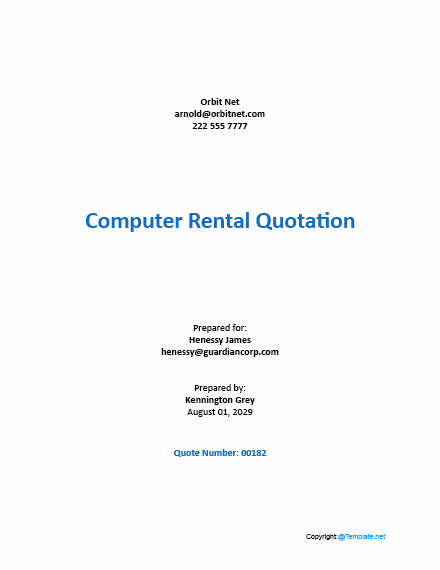 Computer Repair Quotation Template - Google Docs, Google Sheets, Excel ...
