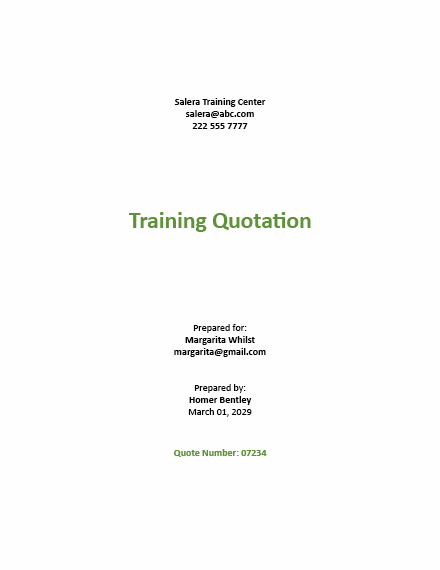 Business Quotation Format Template - Google Docs, Google Sheets, Excel ...