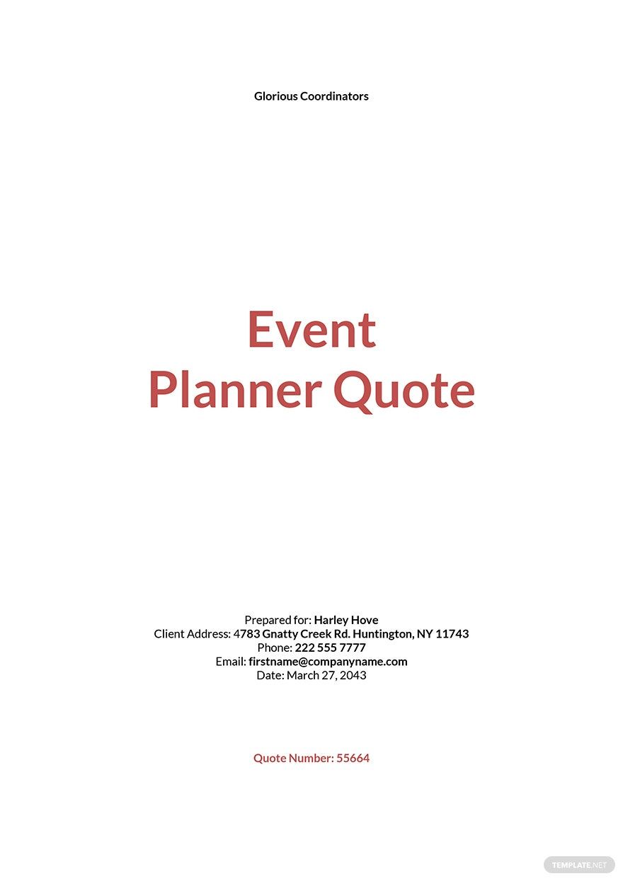 Event Photography Quotation Template - Google Docs, Google Sheets ...