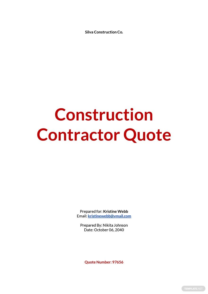 Contractor Painting Quotation Template - Google Docs, Word | Template.net