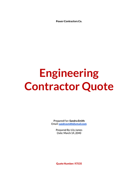 Contractor Quotation Sample Template - Google Docs, Word | Template.net