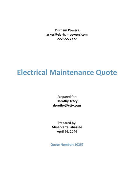 Free Sample Electrical Quotation Template - Google Docs, Google Sheets ...