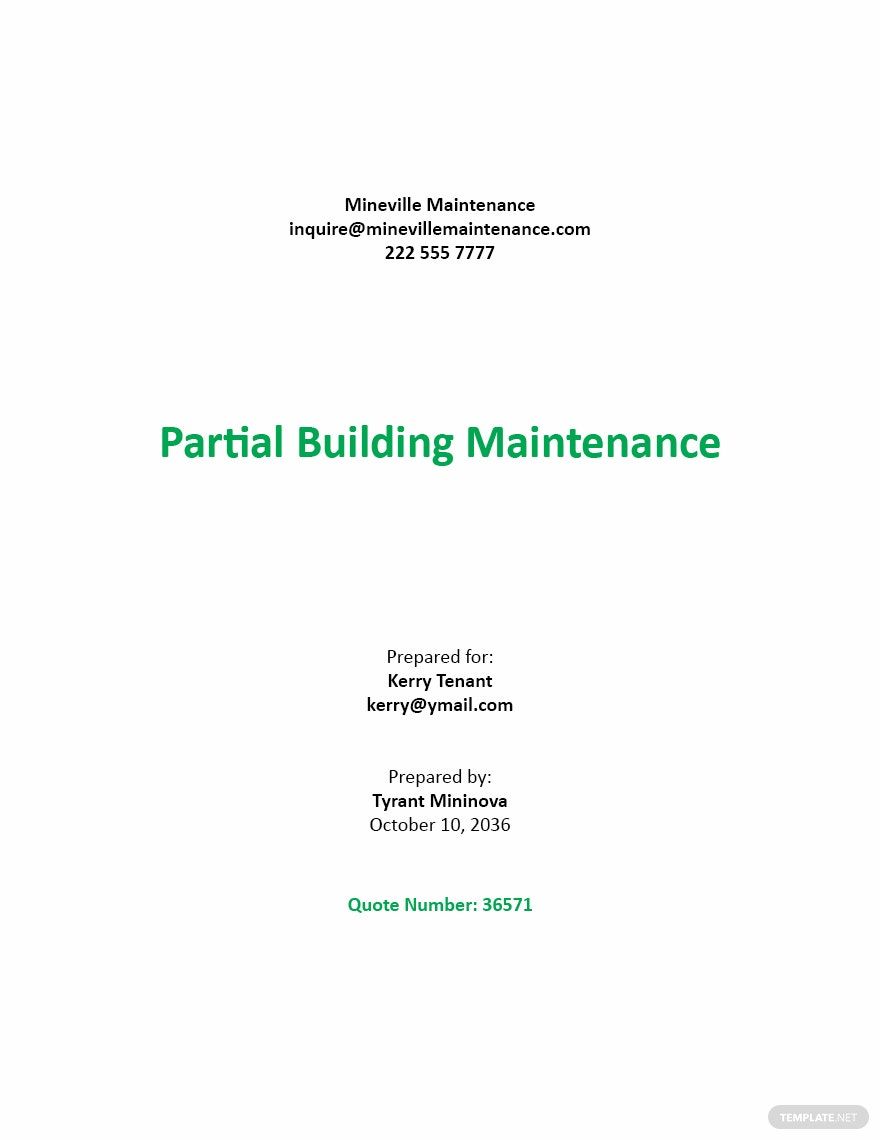 Electrical Maintenance Quotation Format Template - Google Docs, Google ...