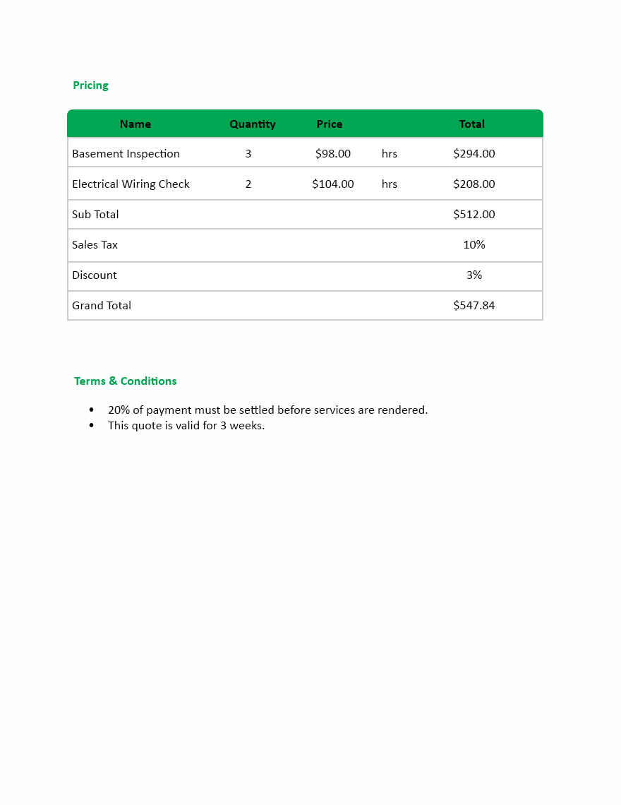 Annual Maintenance Contract Quotation Template - Google Docs, Google ...
