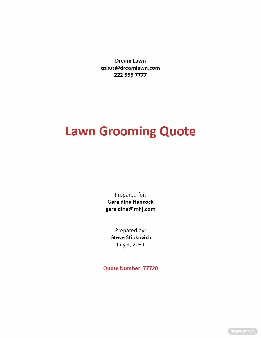 Free Website Maintenance Quotation Template - Google Docs, Google ...