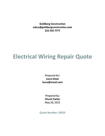 Free Sample Electrical Quotation Template - Google Docs, Google Sheets ...