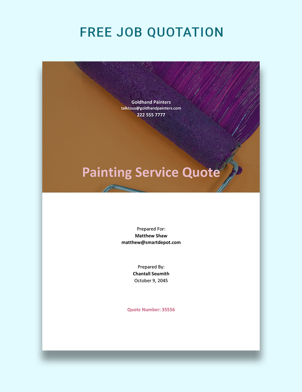 Free Professional Job Quotation Template - Google Docs, Google Sheets ...