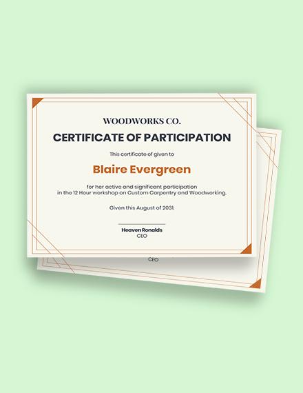 Free Workshop Participation Certificate Template - Word | Template.net