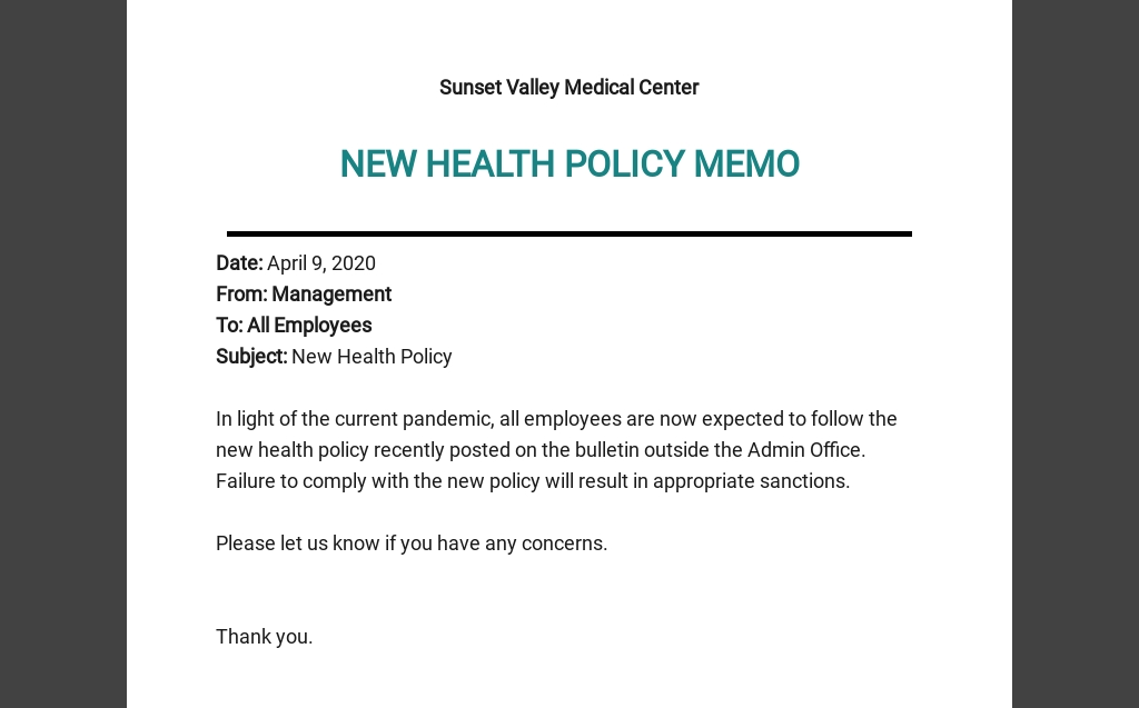 Health Policy Memo Template Word DOC health-policy-memo-template-word-doc