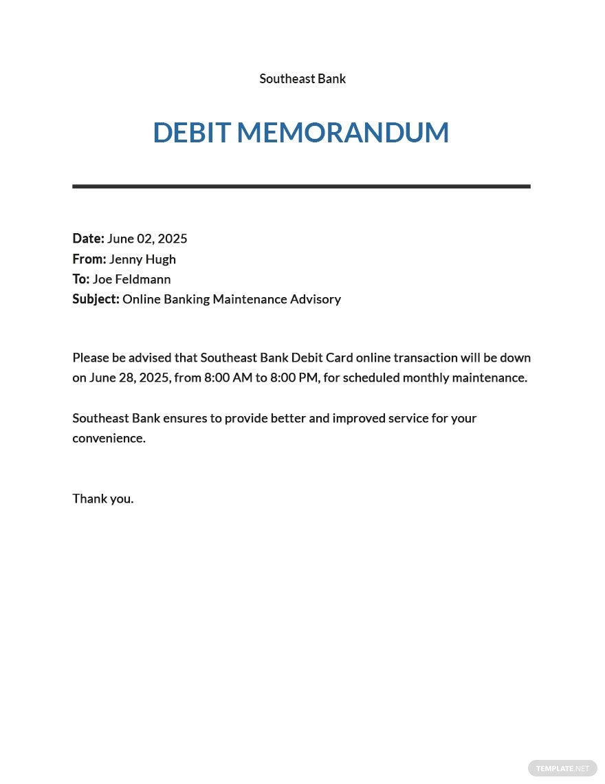 Free Blank Credit Memo Template - Word | Template.net