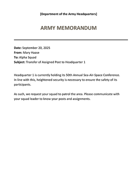 Free Blank Army Memo Template - Word | Template.net