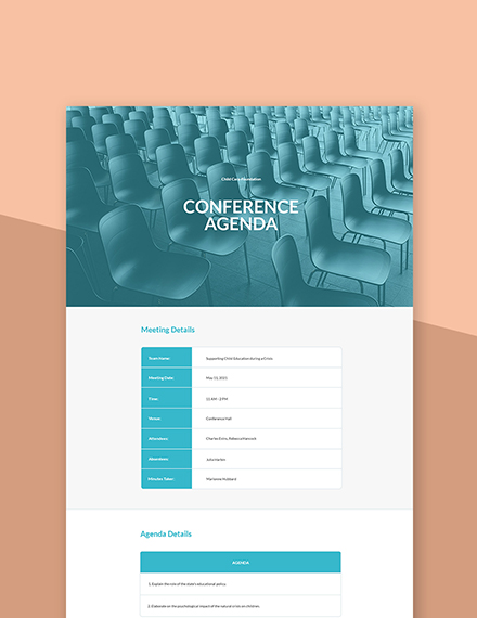 Conference Agenda Template - Google Docs, Word, Apple Pages | Template.net