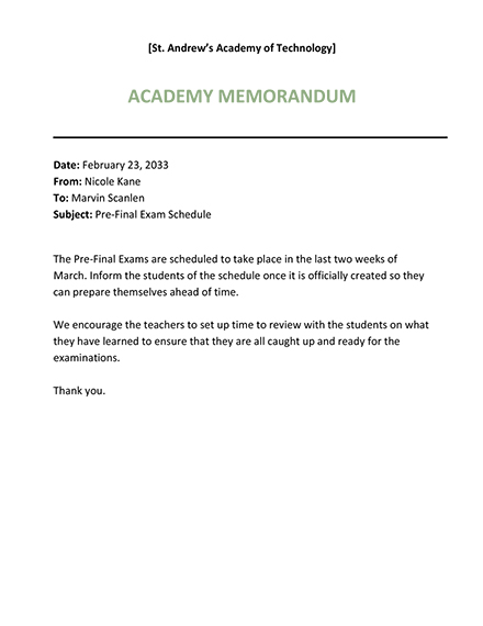 6 School Memo Templates Free Downloads Template