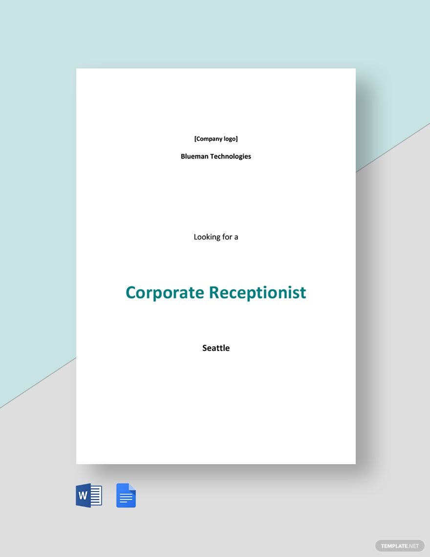 13+ Receptionist Job Application Letters - Word, PDF Format Download
