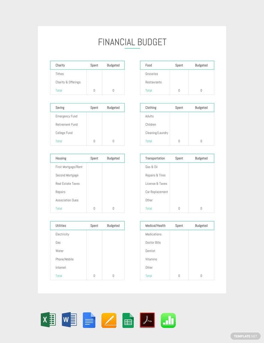 Church Budget Template - Google Docs, Google Sheets, Excel, Word ...