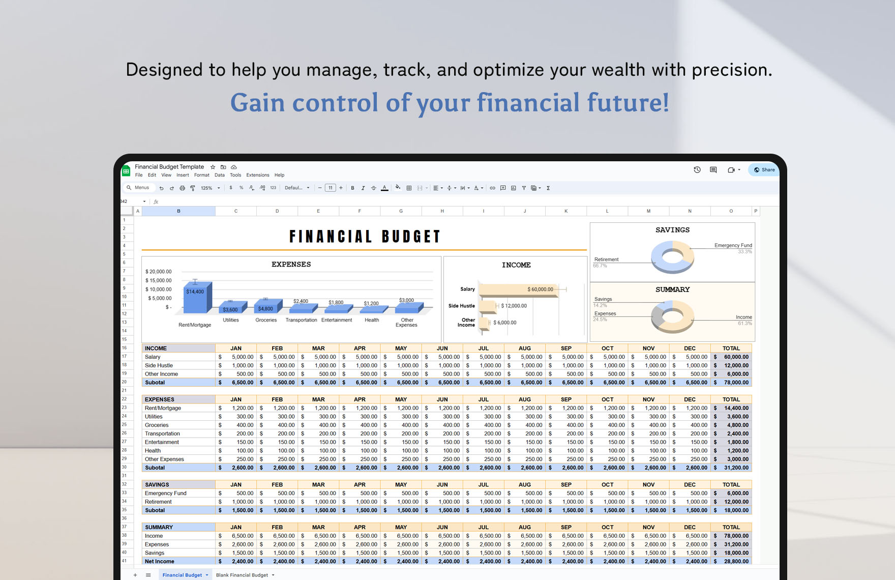 Financial Budget Template - Download in Word, Google Docs, Excel, PDF ...