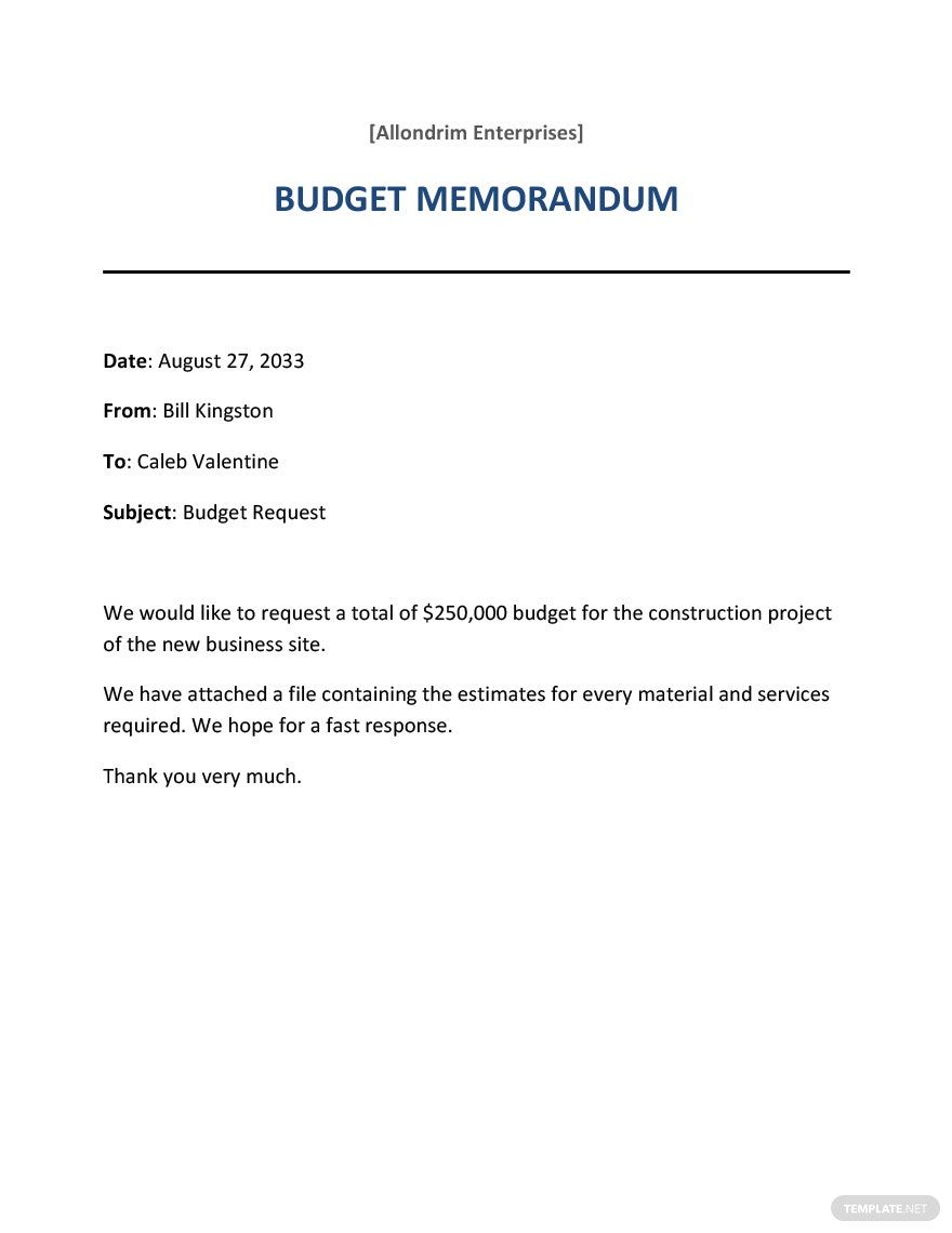 Budget Request Memo Template Google Docs Word Apple Pages Budget Request Memo Template Google Docs Word Apple Pages