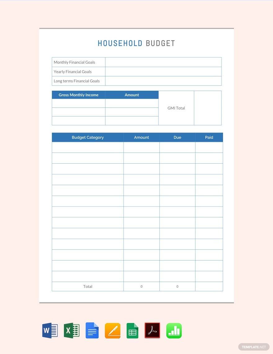 Simple Household Budget Template Download In Word Google Docs Excel 