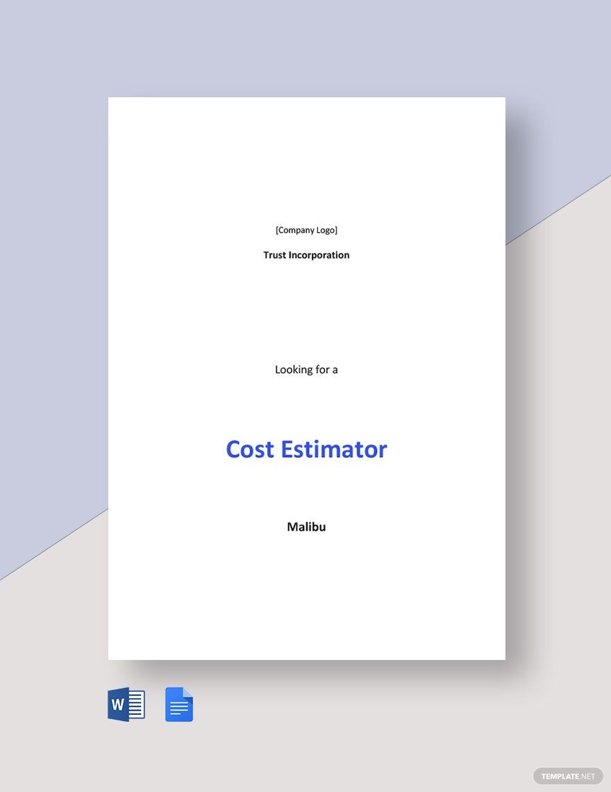 Free Cost Estimator Job Description Download In Word Google Docs free-cost-estimator-job-description-download-in-word-google-docs
