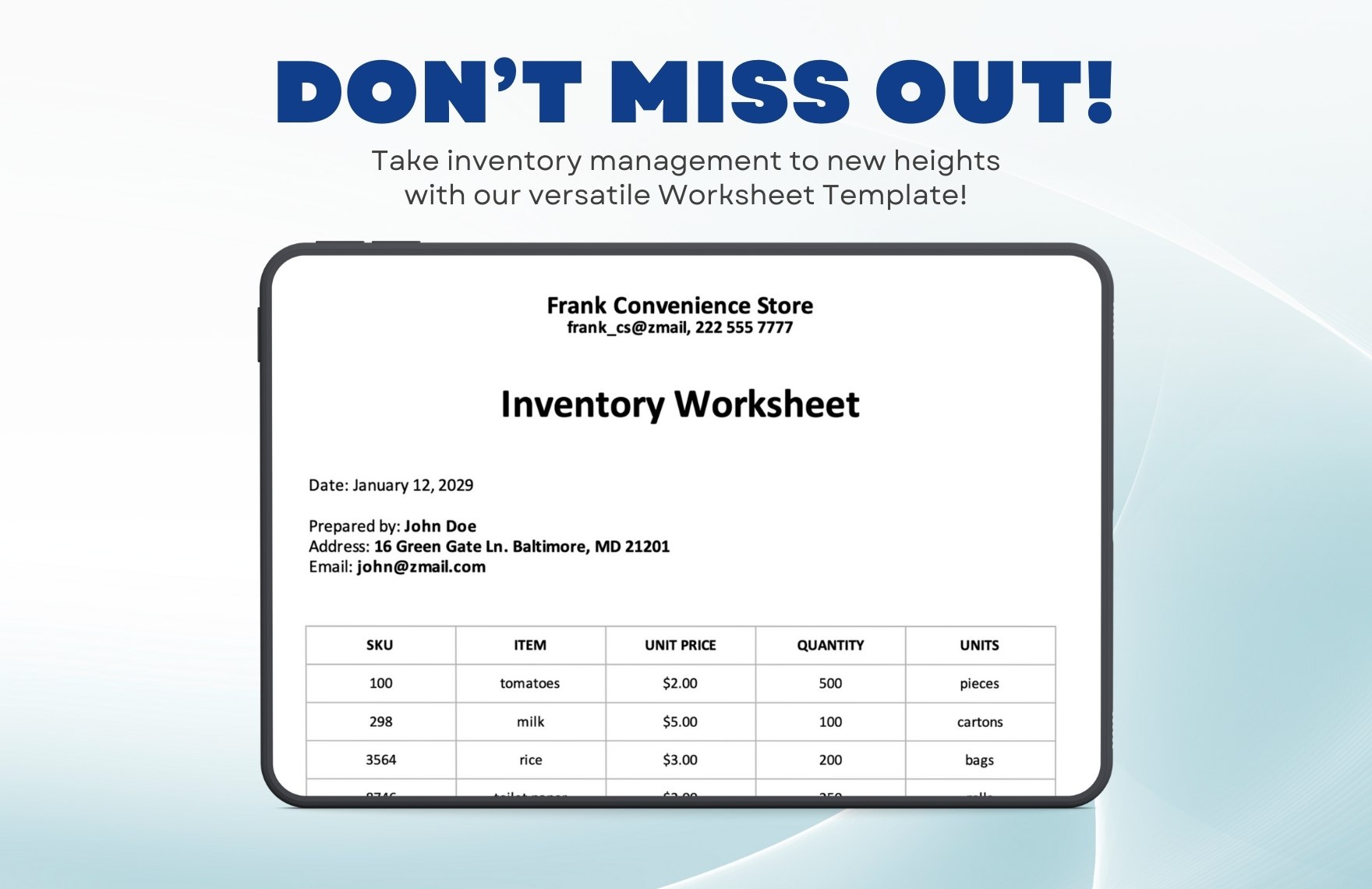 Inventory Worksheet Template in Word, Excel - Download | Template.net