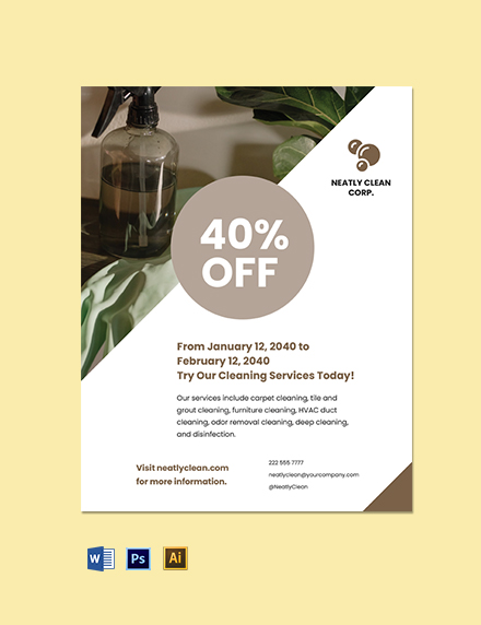 Free Simple House Cleaning Service Flyer Template - Illustrator, Word ...