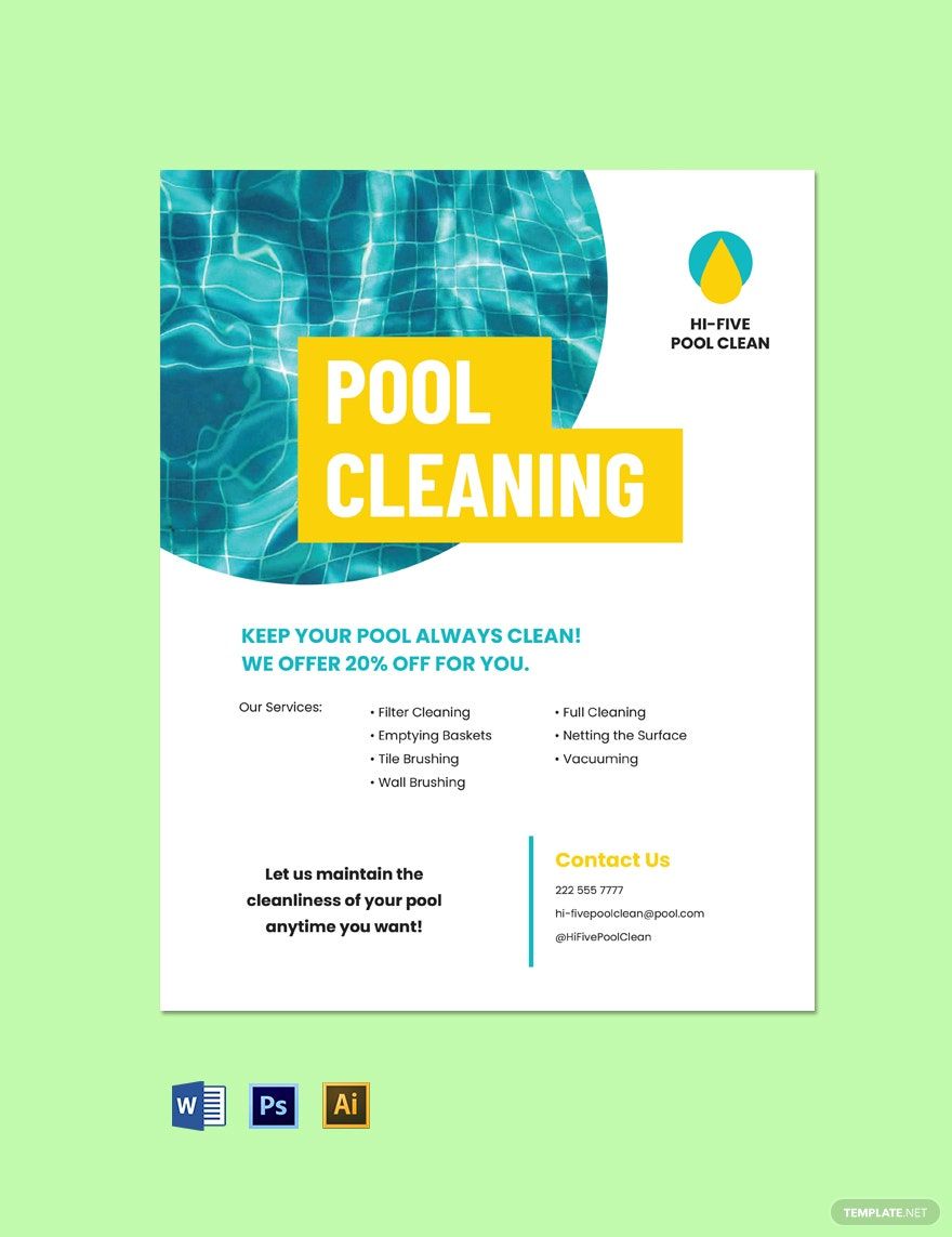Cleaning Service Flyer Template - Illustrator, Word, Apple Pages, PSD ...
