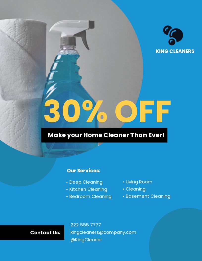 Free Cleaning Service Flyer Template Word