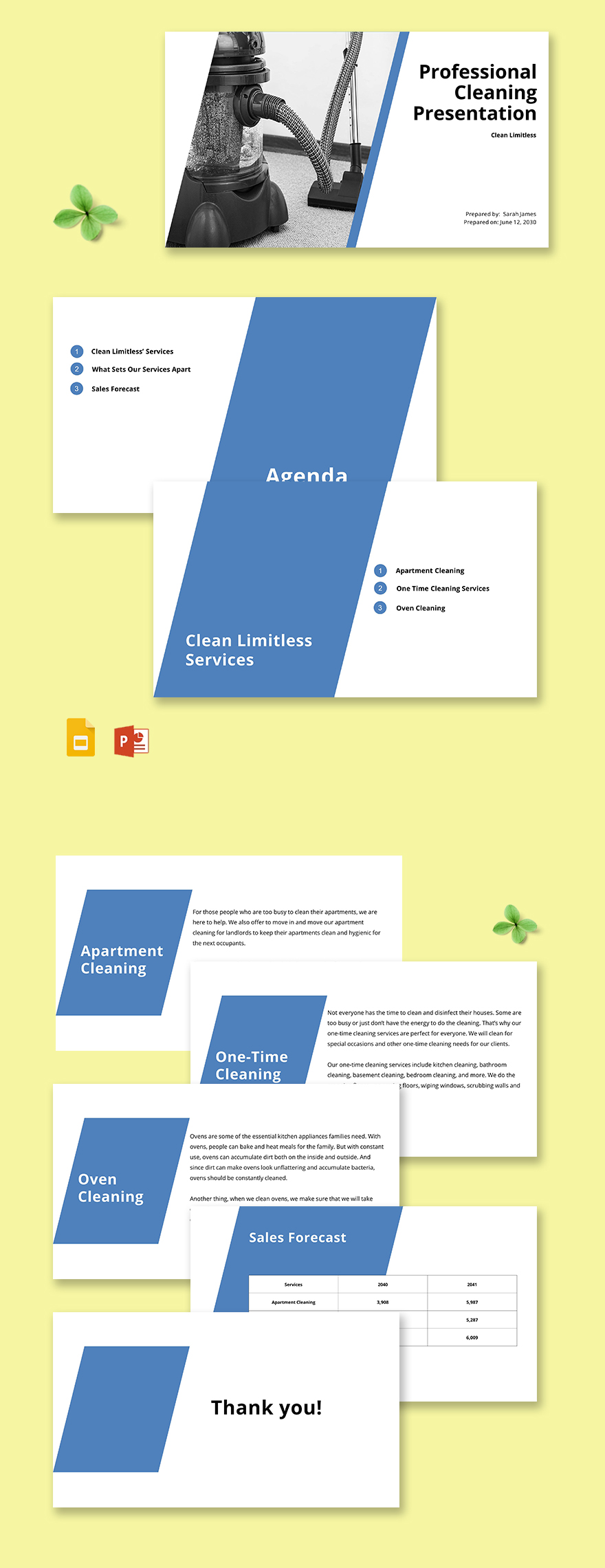 Free Sample Cleaning Services Presentation Template - PowerPoint ...