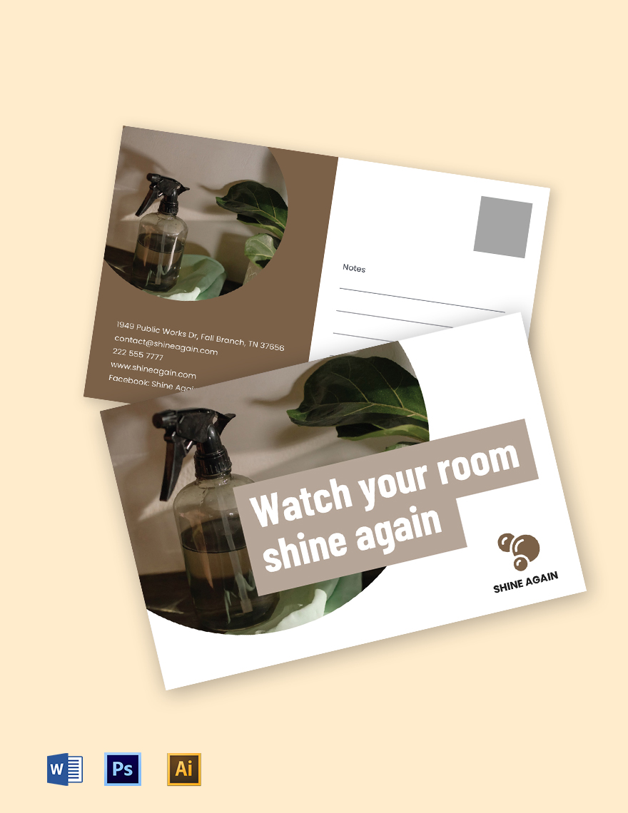 Free Professional Cleaning Service Postcard Template - Illustrator ...