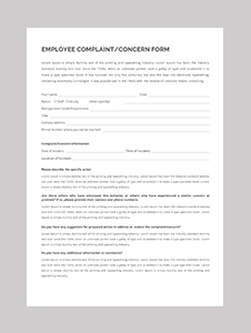 Report Safety Concern Form Template