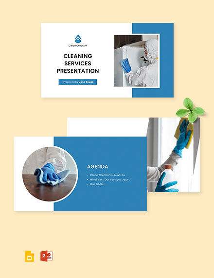 Free Simple Cleaning Services Presentation Template