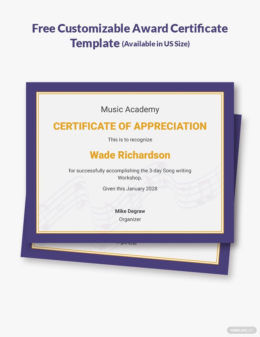 Free Loyalty Award Certificate Example Template In Word Google Docs 