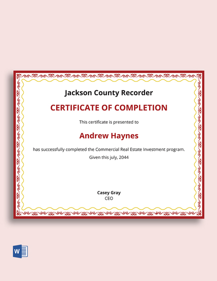 Modern Real Estate Certificate Template - Edit Online & Download Example | Template.net