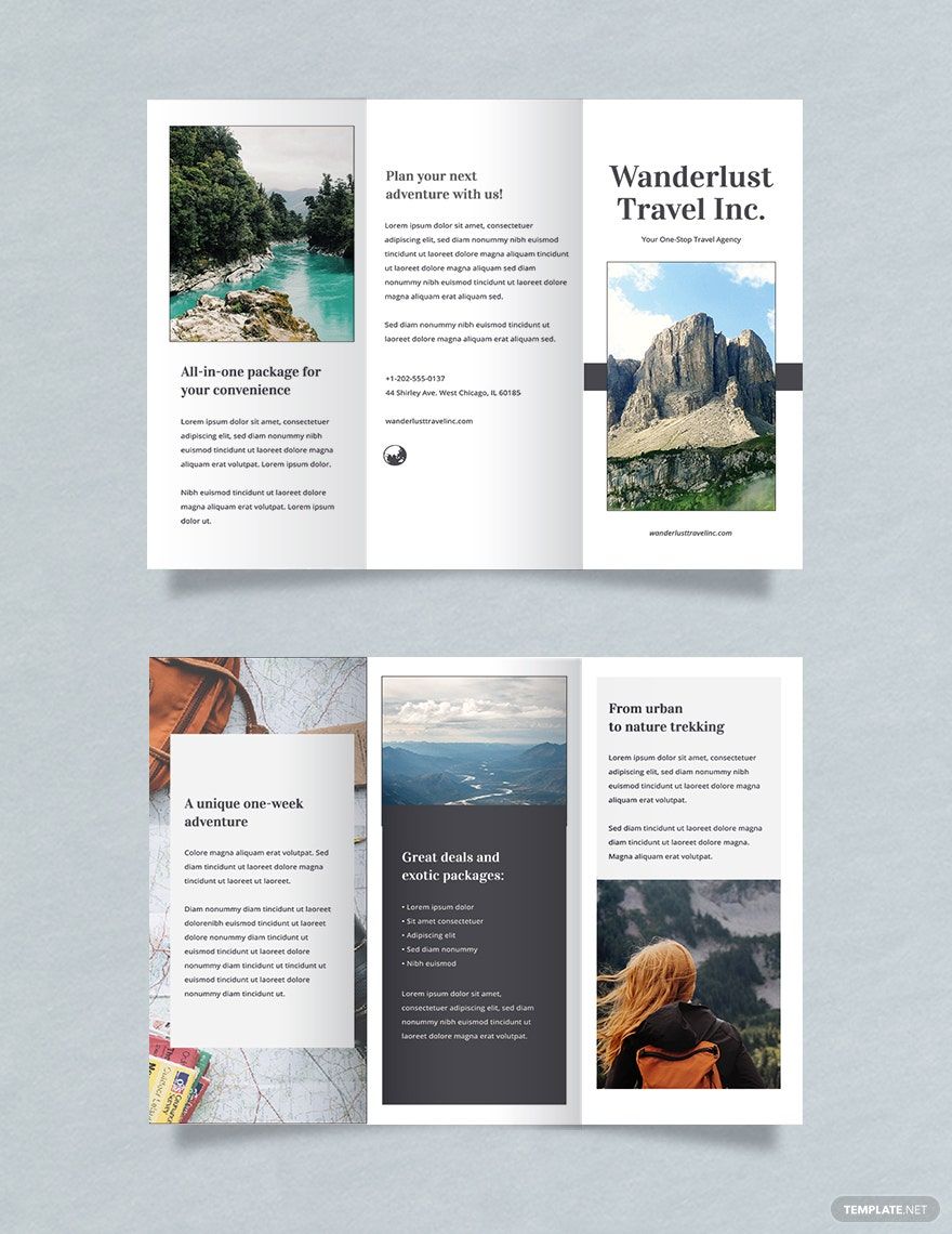 Sample Travel Brochure Template Illustrator PSD Template