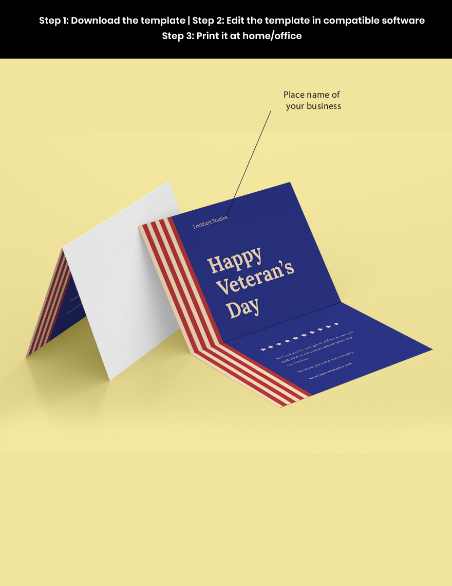 Free Veterans Day Thank You Card Template Illustrator PSD Template