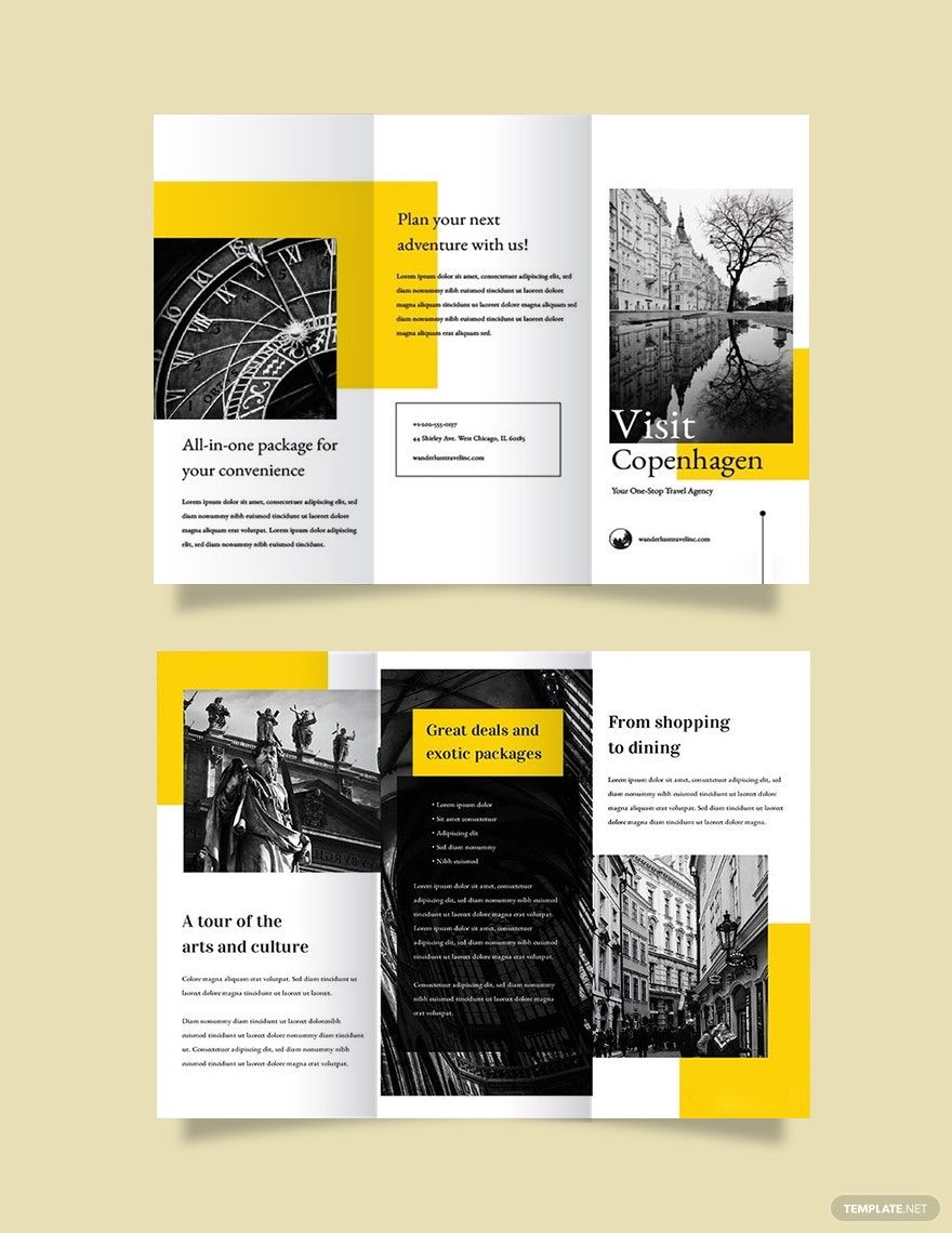 Travel Guide Brochure Template Illustrator Word Apple Pages PSD 