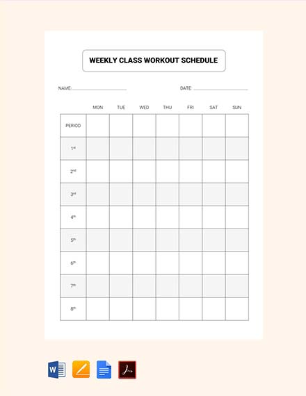 FREE Blank Weekly Schedule Template - Word