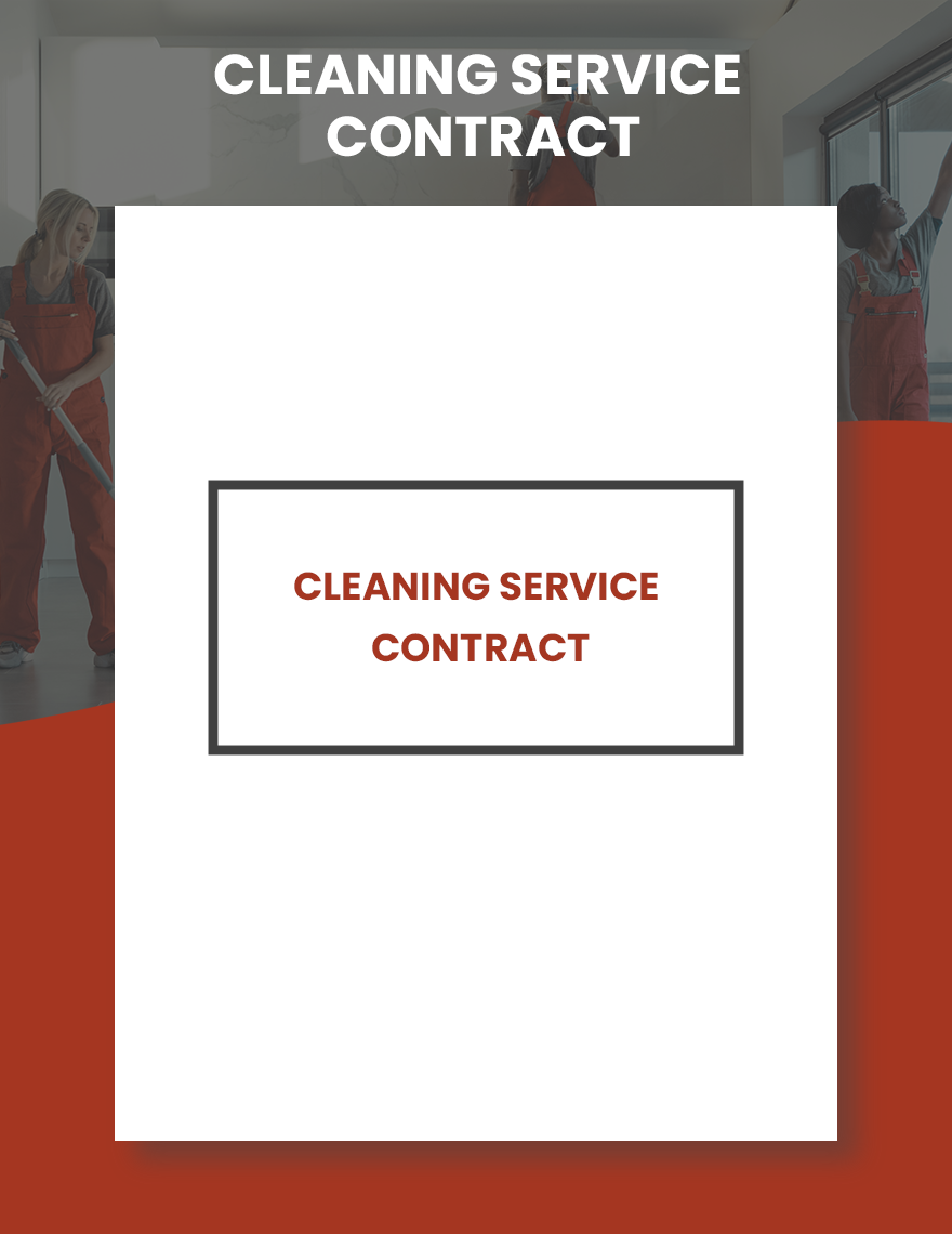 Cleaning Service Contract Template Pdf