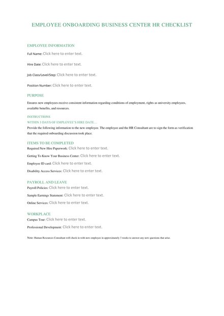 HR Staff Job Duties Checklist Template: Download 31+ Checklists in Word ...