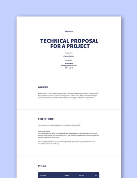FREE Technical Proposal Template Download In Word Google Docs PDF 