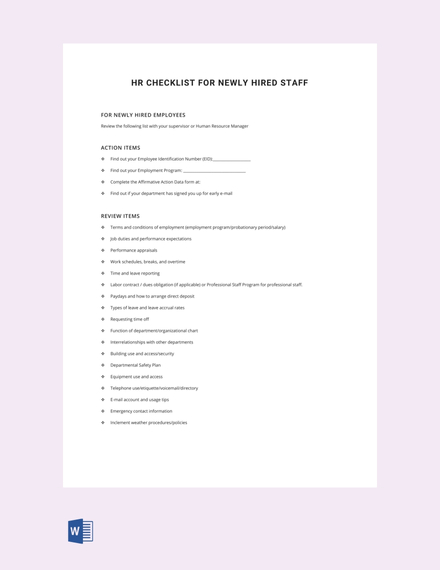 Free HR Compliance Checklist Template: Download 31+ Checklists in Word ...