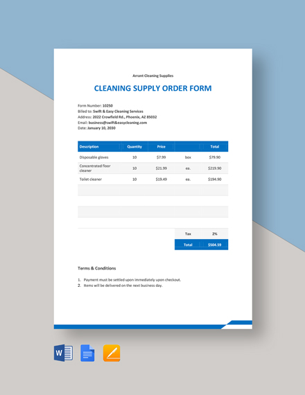 Container Delivery Order Template [Free PDF] - Word | Apple Pages ...