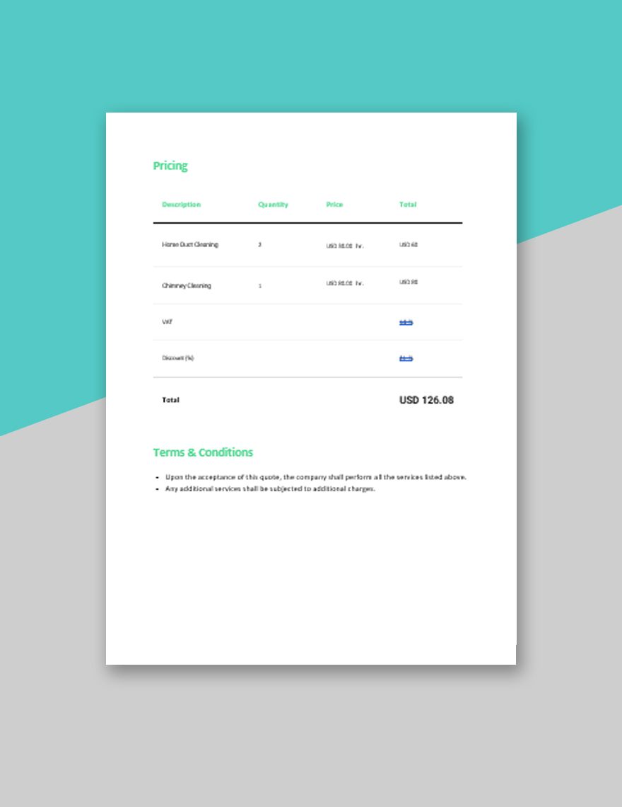 Job Quotation Format Template in Word, Google Docs, Pages - Download