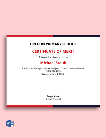 Merit Certificate Examples