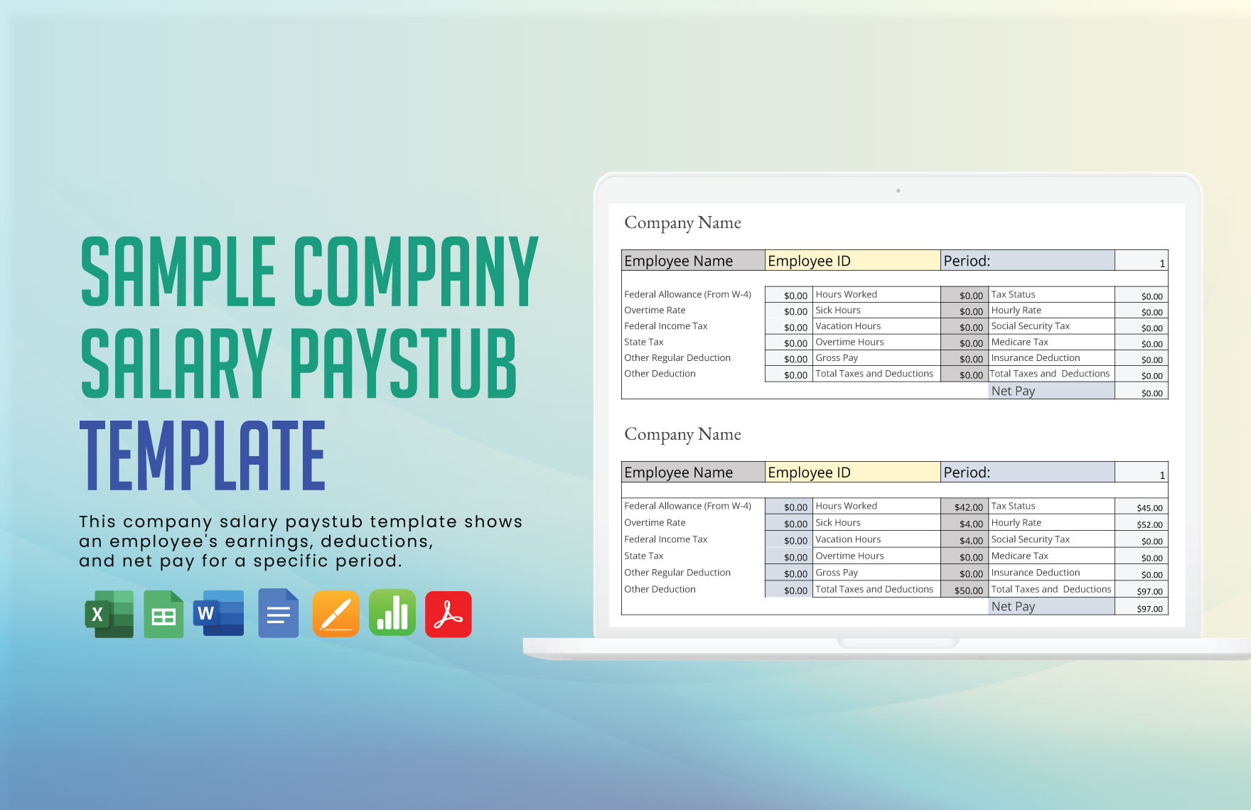 Editable Salary Templates In Apple Pages To Download