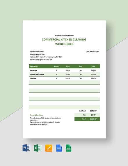 Container Delivery Order Template [Free PDF] - Word | Apple Pages ...