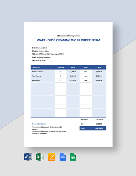 Container Delivery Order Template [Free PDF] - Word | Apple Pages ...