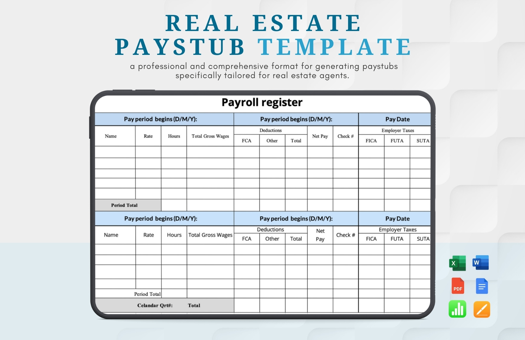 Editable Paystub Templates In Apple Numbers To Download