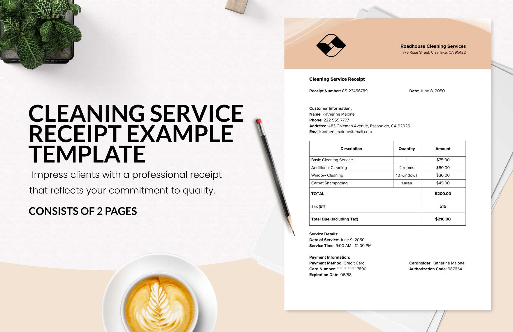 Cleaning Service Receipt Example Template Download In Word Google 